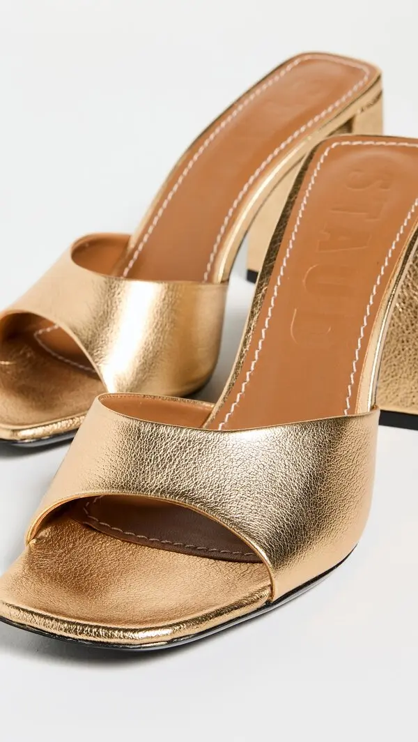 Staud Sloane Heel Sandals - Gold