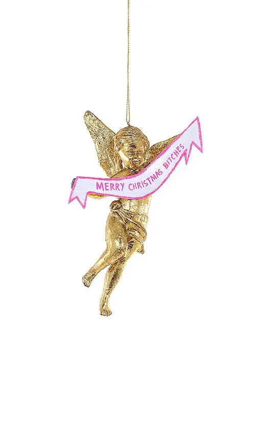 CODY FOSTER & CO Merry Christmas Bitches Ornament In Metallic Gold - N,a