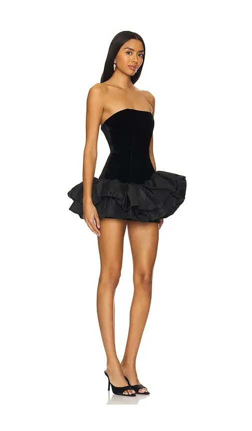 Nbd Ella Strapless Ruffle Dress - Black