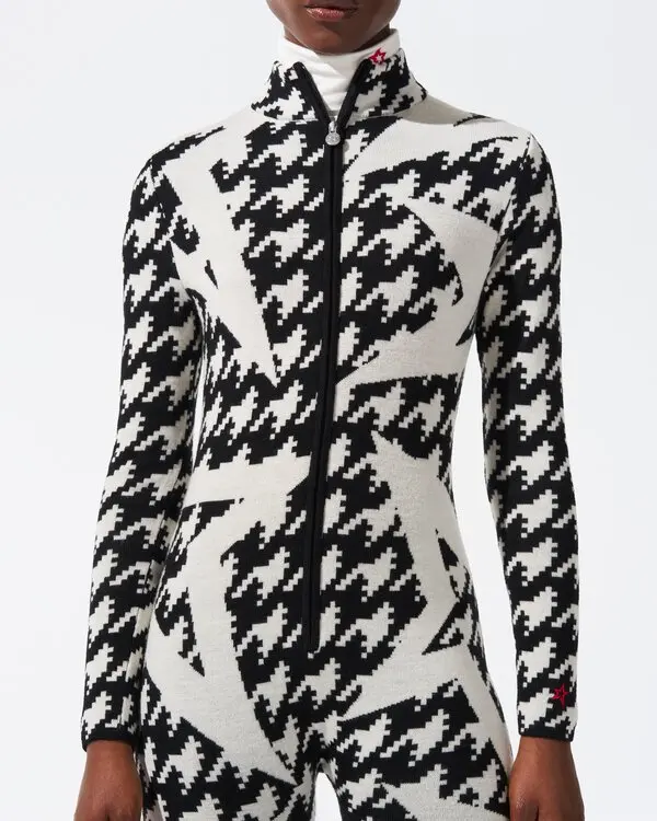 Perfect Moment Houndstooth Merino Wool Jumpsuit