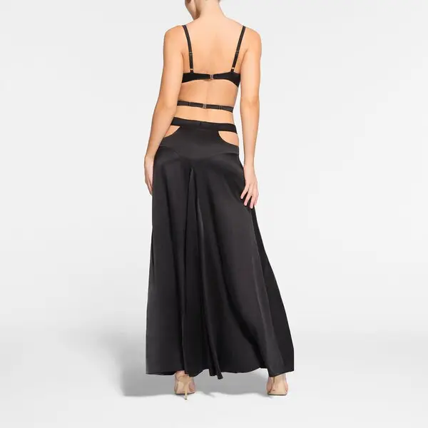 skims long black dress Black Gradient Round Neckline Tulle Long Formal Dress, Black Evening G –  Cutedressy main image 1