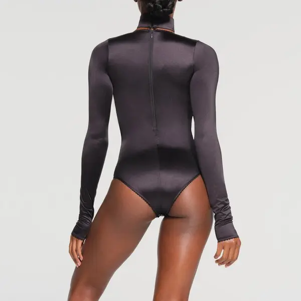 SKIMS Stretch Satin Pendant Long Sleeve Bodysuit