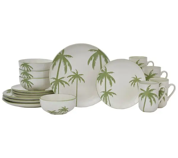 BAUM BROTHERS Baum Palm Tree Breeze 16pc Dinnerware Set - One-color