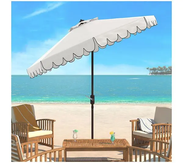 SAFAVIEH Dorinda 9' Crank Umbrella - One-color