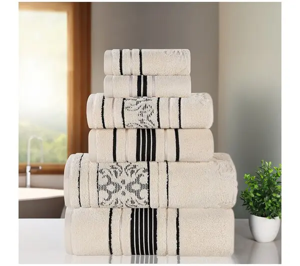 SUPERIOR 6pc Sadie Zero Twist Cotton Absorbent Wel Set - One-color