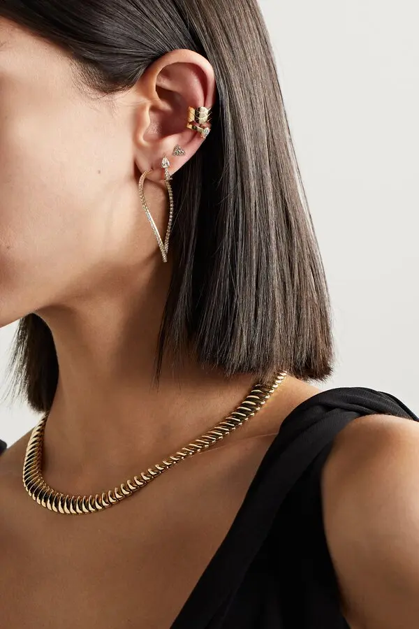 ANITA KO Twisted 18-karat Diamond Hoop Earrings