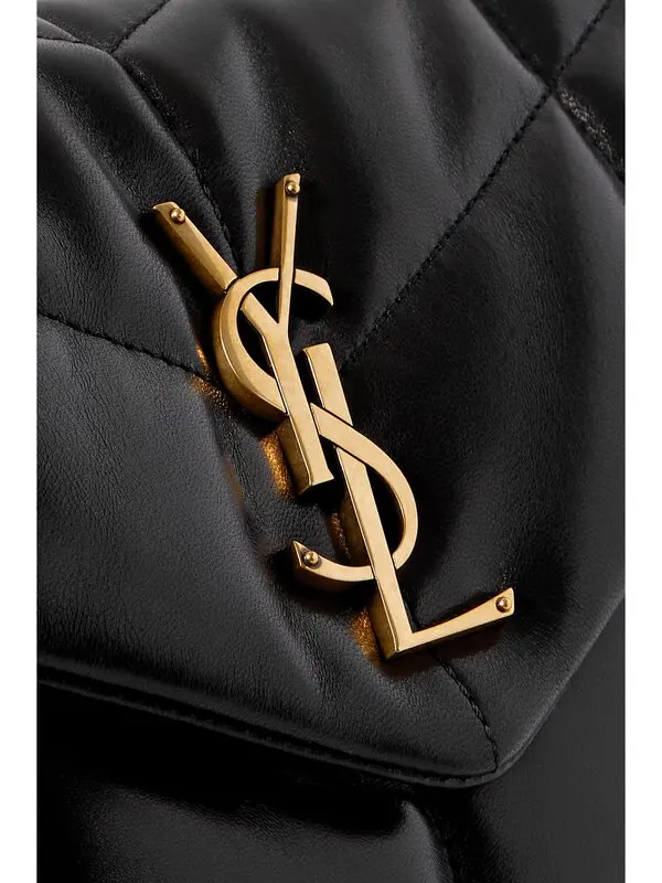 Saint Laurent Small Matelassé Leather Shoulder Bag - Black