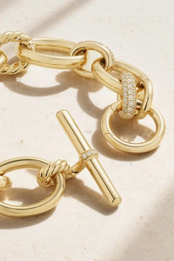 David Yurman Mercer 18-karat Diamond Link Bracelet