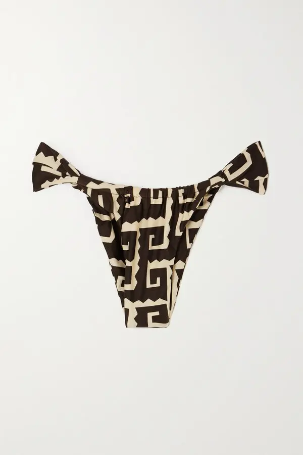 Faithfull The Brand Andez Printed Stretch-econyl® Bikini Briefs - Black