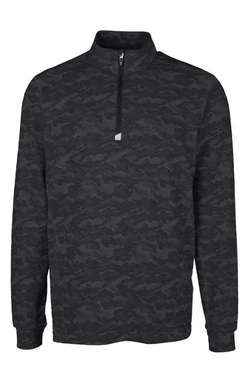 Cutter & Buck Traverse Camo Quarter Zip Pullover - Black