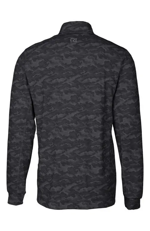 Cutter & Buck Traverse Camo Quarter Zip Pullover - Black