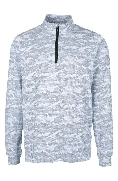 Cutter & Buck Traverse Camo Quarter Zip Pullover - Charcoal