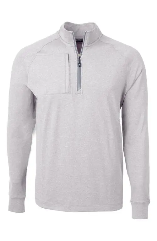 Cutter & Buck Adapt Heather Quarter Zip Pullover - Polished Heather