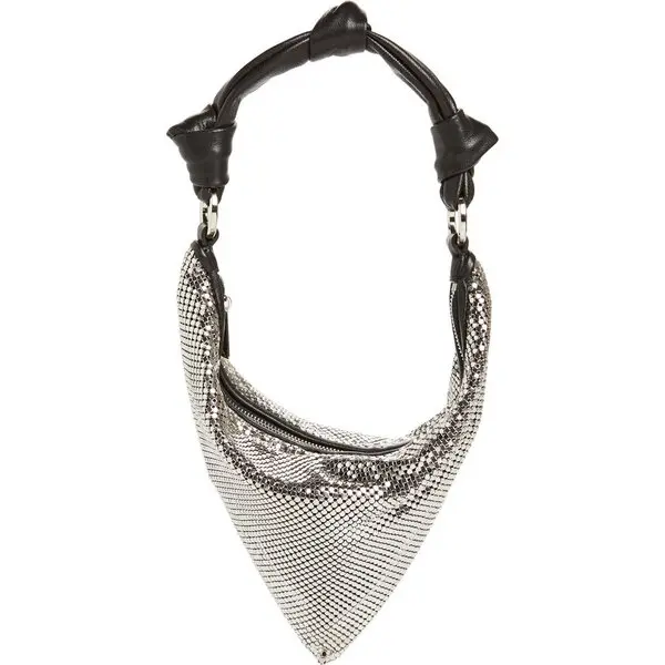 Amina Muaddi Mini Cameron Mesh Hobo Bag