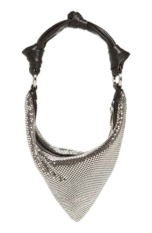 Amina Muaddi Mini Cameron Mesh Hobo Bag