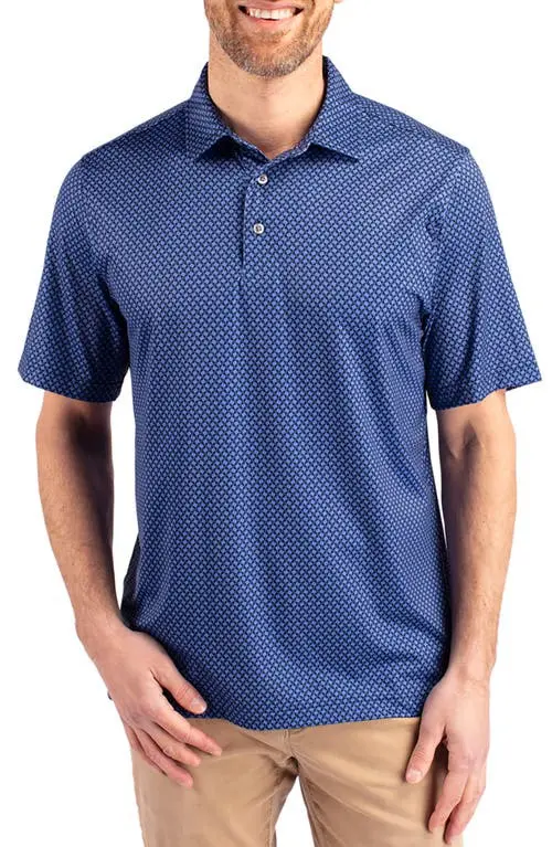 Cutter & Buck Geo Pattern Performance Polo - Navy Blue