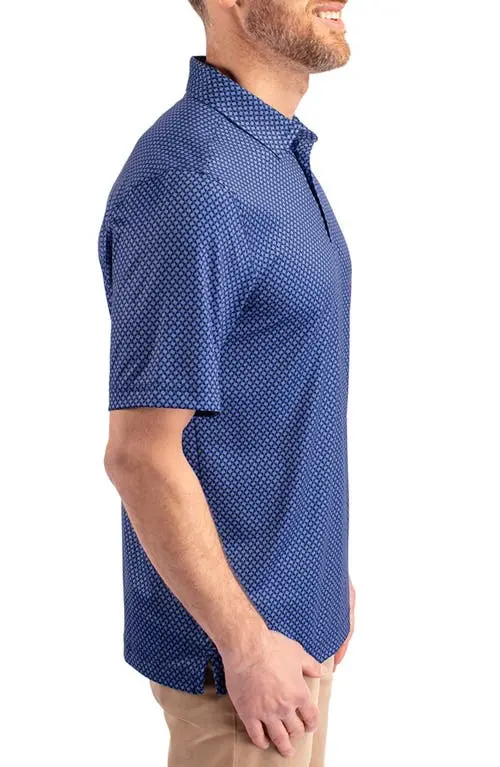Cutter & Buck Geo Pattern Performance Polo - Navy Blue