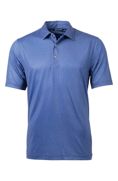 Cutter & Buck Geo Pattern Performance Polo - Navy Blue