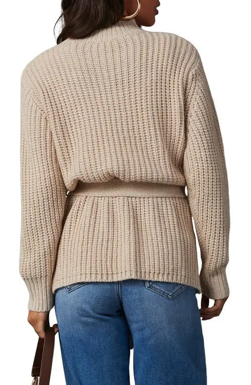 VICI Wixson Rib Belted Mock Neck Sweater