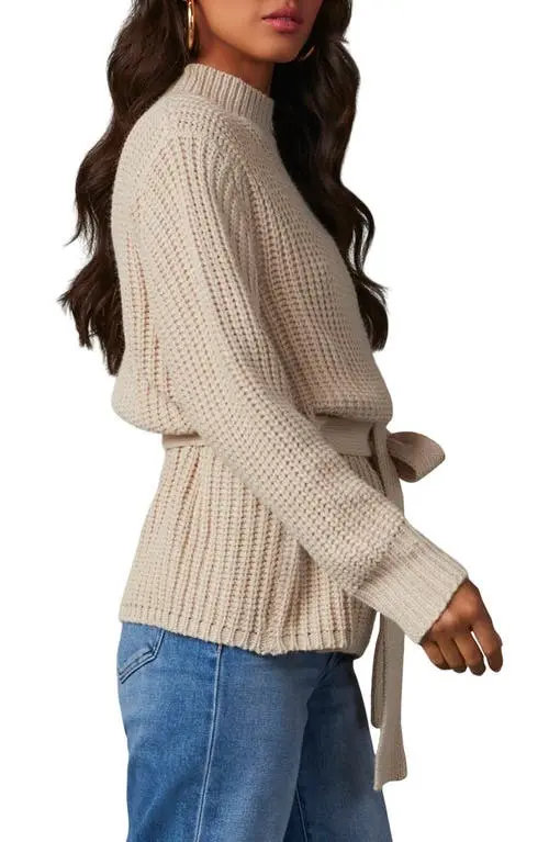VICI Wixson Rib Belted Mock Neck Sweater