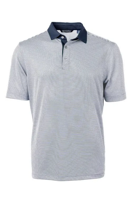 Cutter & Buck Virtue Micro Stripe Polo - Navy Blue/white