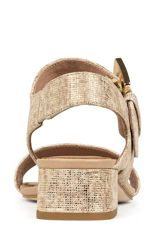 DONALD PLINER Snakeskin Print Sandals - Camel