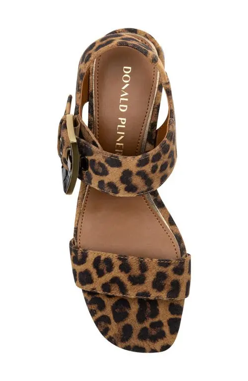 DONALD PLINER Croc-embossed Heel Sandal - Leopard