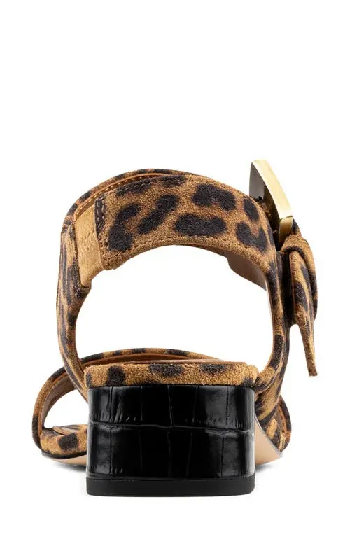 DONALD PLINER Croc-embossed Heel Sandal - Leopard
