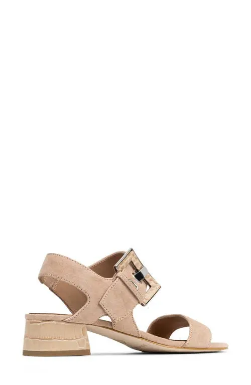 DONALD PLINER Croc-embossed Heel Sandal - Sand