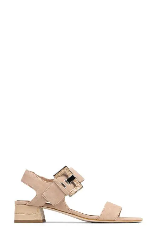 DONALD PLINER Croc-embossed Heel Sandal - Sand