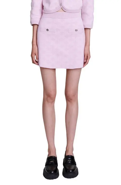 Maje Jenthe Metallic Tonal Print Miniskirt