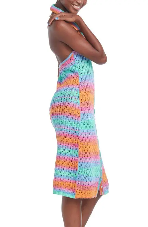 CAPITTANA Cielo Multicolor Crochet Halter Cover-up Dress