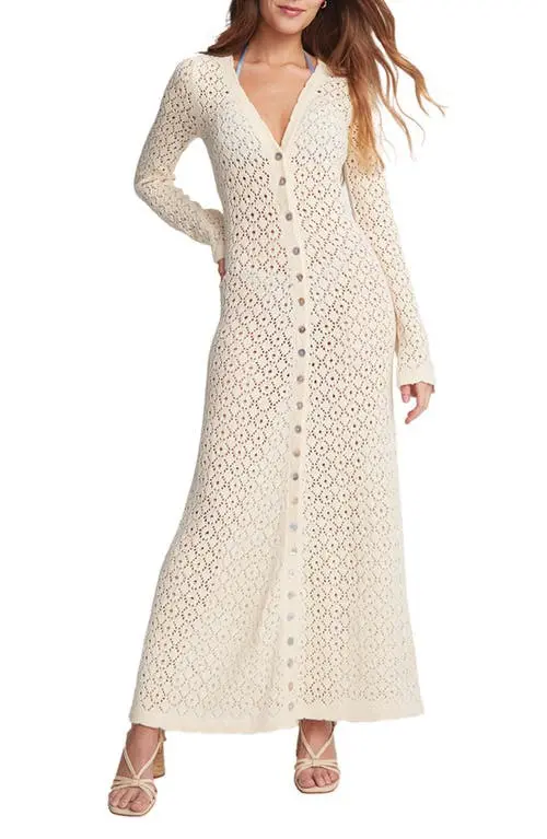 CAPITTANA Alexandra Long Sleeve Cover-up Maxi Dress - Ivory