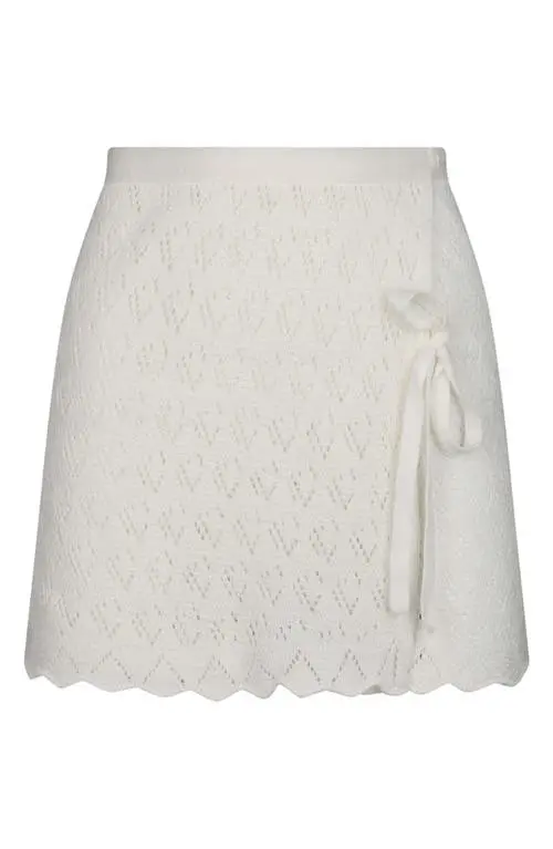 CAPITTANA Kaia Openwork Crochet Cover-up Miniskirt - Ivory