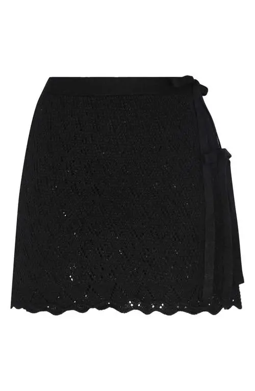 CAPITTANA Kaia Side Tie Knit Cover-up Wrap Skirt