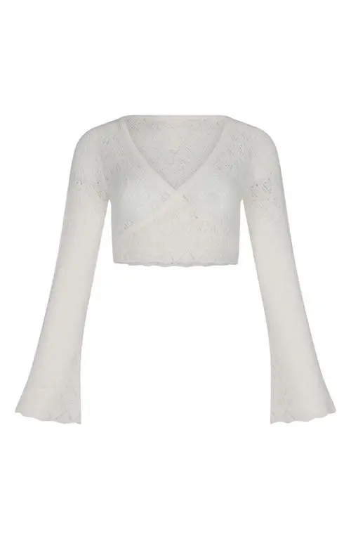 CAPITTANA Kaia Crochet Cover-up Sweater - Ivory