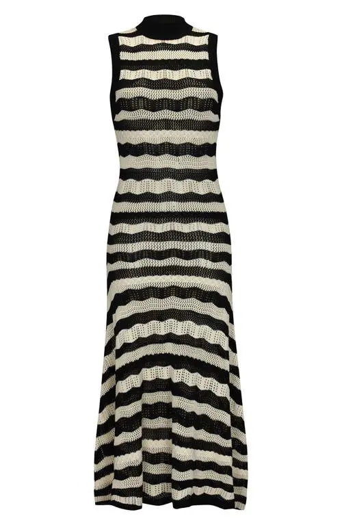 CAPITTANA Mila Stripe Crochet Sleeveless Cover-up Dress