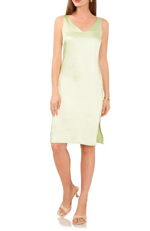 Vince Camuto Hammered Satin Slipdress - Foam Green