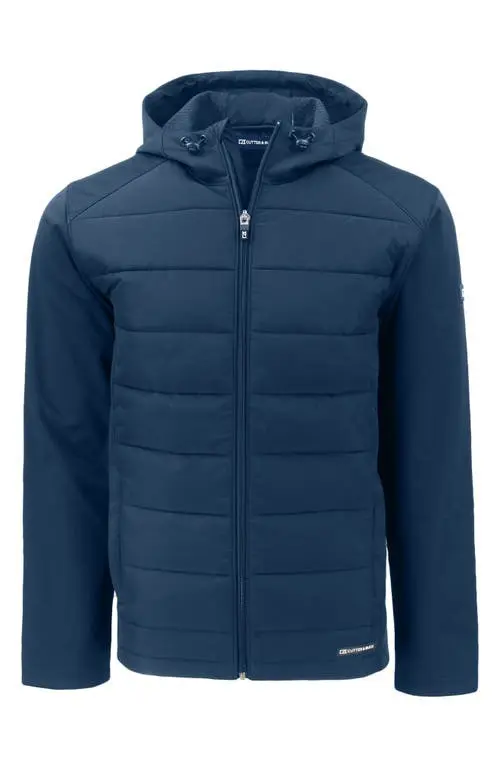 Cutter & Buck Evoke Hybrid Softshell Hooded Jacket - Navy Blue