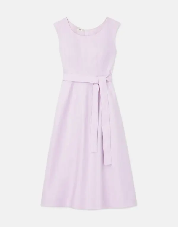 knee length dresses for ladies Fit & Flare Linen-Blend Midi Dress main image 1