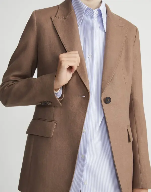 Lafayette 148 New York Linen Single Button Cutaway Blazer