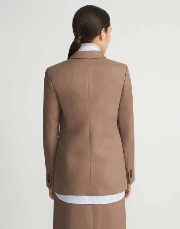 Lafayette 148 New York Linen Single Button Cutaway Blazer