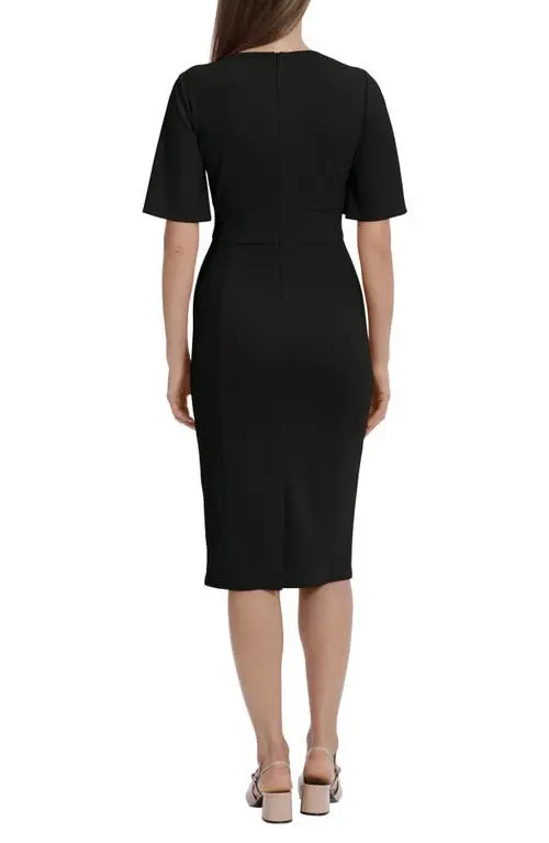 Maggy London Flutter Sleeve Midi Dress