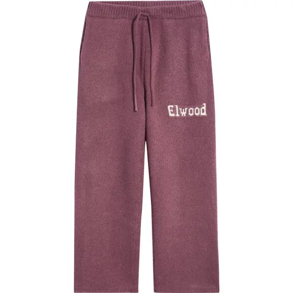 ELWOOD Intarsia Logo Baggy Sweatpants - Maroon