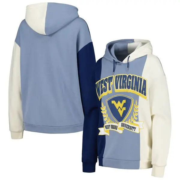 GAMEDAY COUTURE West Virginia Mountaineers Hall Of Fame Colorblock Pullover Hoodie - Navy