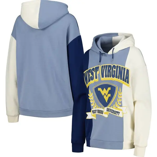 GAMEDAY COUTURE West Virginia Mountaineers Hall Of Fame Colorblock Pullover Hoodie - Navy