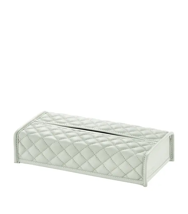 RIVIERE Leather Elba Diamonds Tissue Box - Green