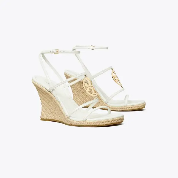 Tory Burch Miller Capri Espadrille Wedge - Cream/gold