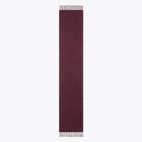 Tory Burch T Monogram Oblong Scarf - Chocolate