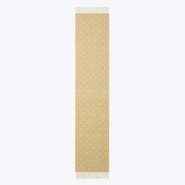 Tory Burch T Monogram Oblong Scarf - Cream